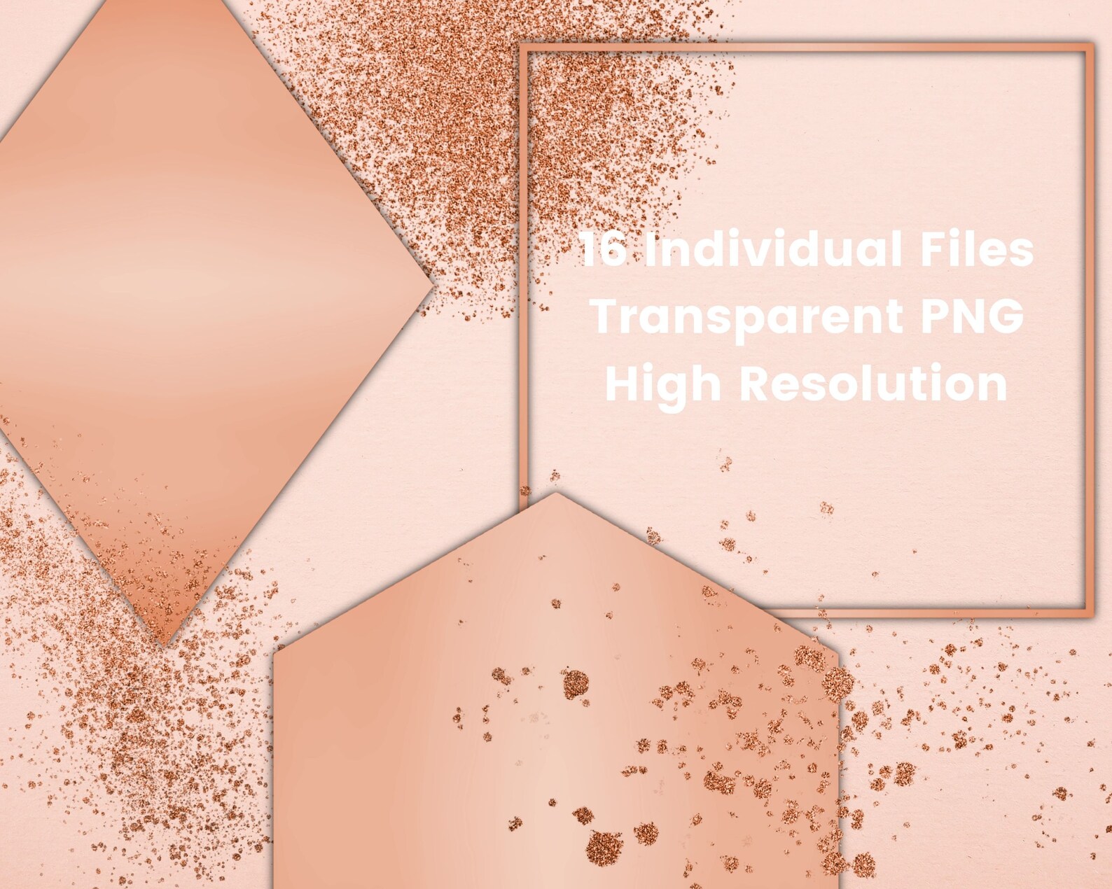 Copper Frame Clipart Copper Frames Circle Square Overlays - Etsy