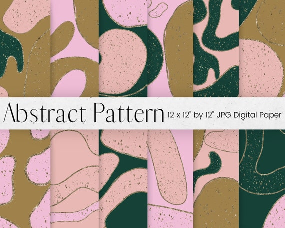 Abstract Shapes Digital Paper Retro Pattern Textures Pink - Etsy