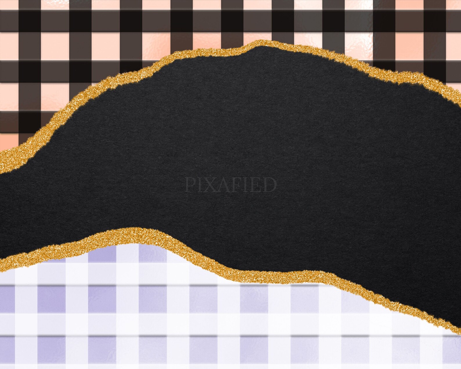 Gingham Border Clipart Digital Gold Glitter Black White | Etsy