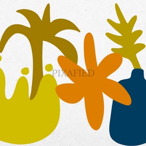 Abstract Boho Clipart, Bohemian Clipart Shapes, Modern Boho Collage ...