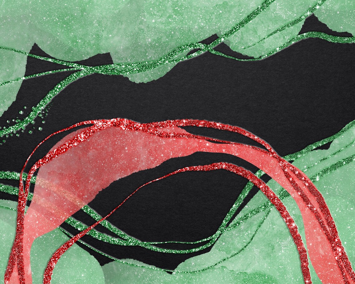 Christmas Sparkling Borders Clipart, Glowing Red, Green, Glitter Border ...