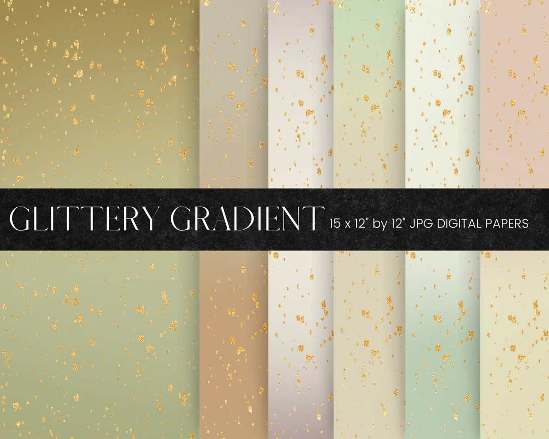 Glitter Gradient Digital Paper, Beige Ombre Digital Pattern, Gold ...