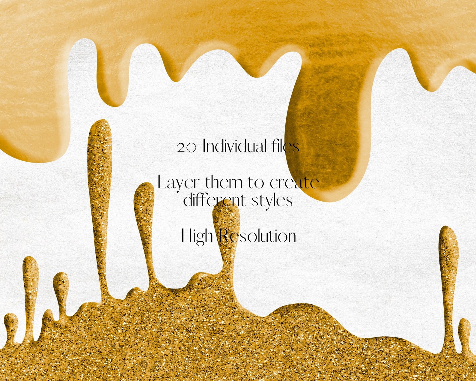 Gold Dripping Clipart Gold Dripping Borders Overlay Glitter - Etsy