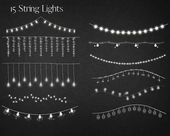 White String Lights Clipart