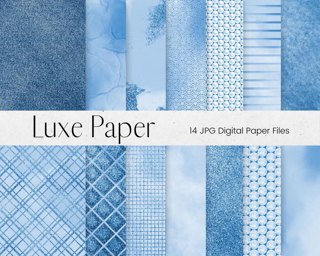Blue Luxury Pattern Digital Paper, Diamond and Pearl Pattern, Glitter ...