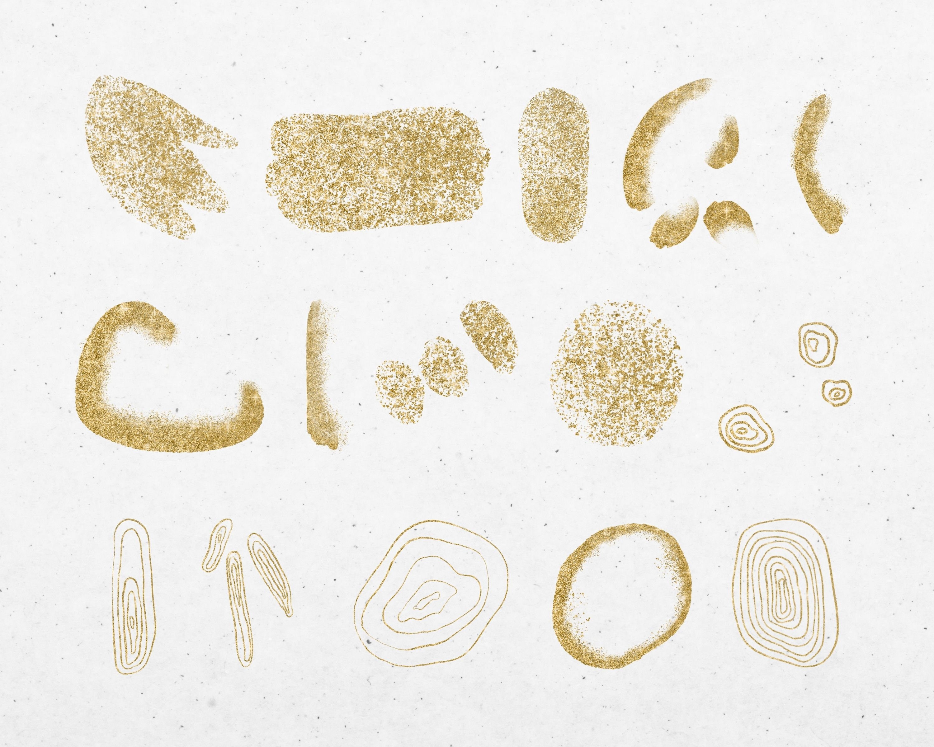 Modern Rainbow Abstract Shapes Clipart, PNG Gold Glitter Shape, Black ...