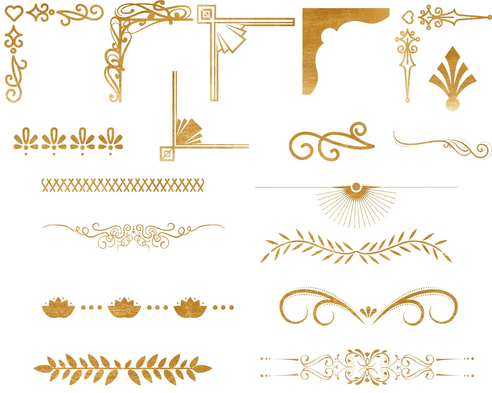 Gold Foil Borders and Corners Clipart Png, Foil Scrapbooking Clipart ...