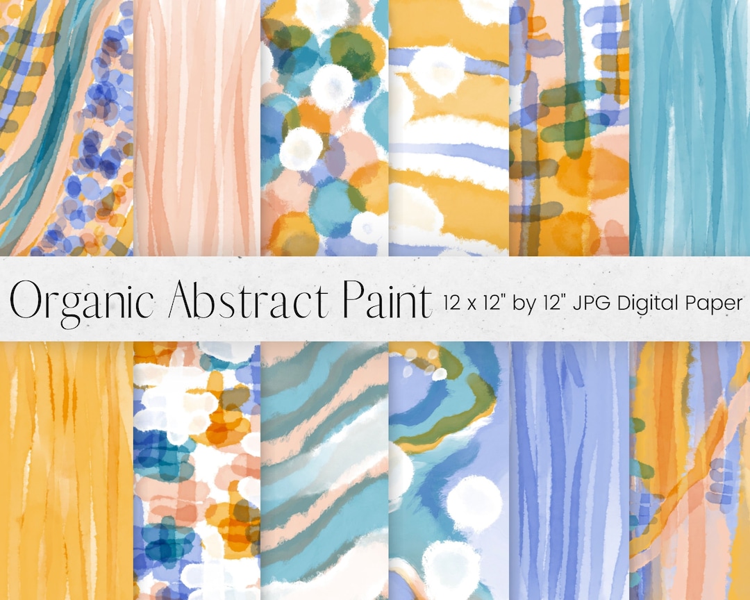 Organic Abstract Digital Paper Pattern, Pink, Blue Abstract Shapes ...
