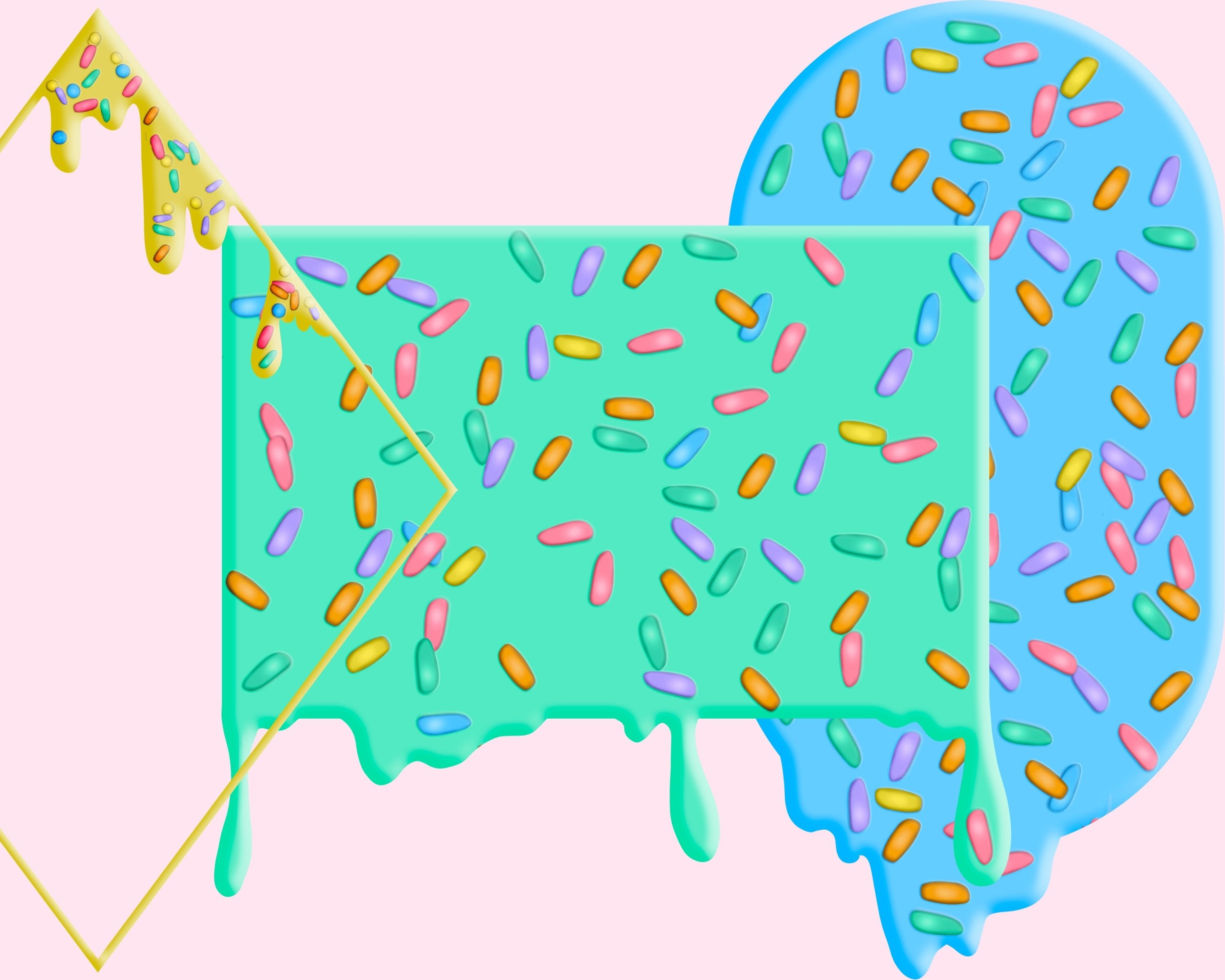 Dripping Frosting Frames With Sprinkles Clipart Square - Etsy