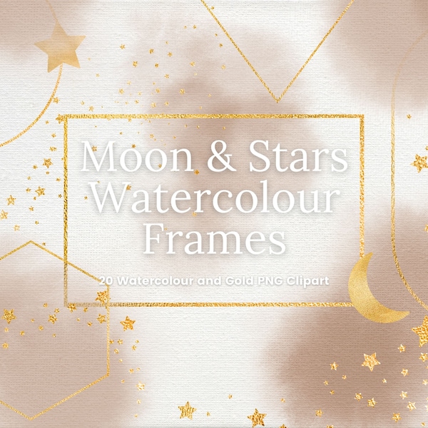Moon and Stars Clipart - Etsy