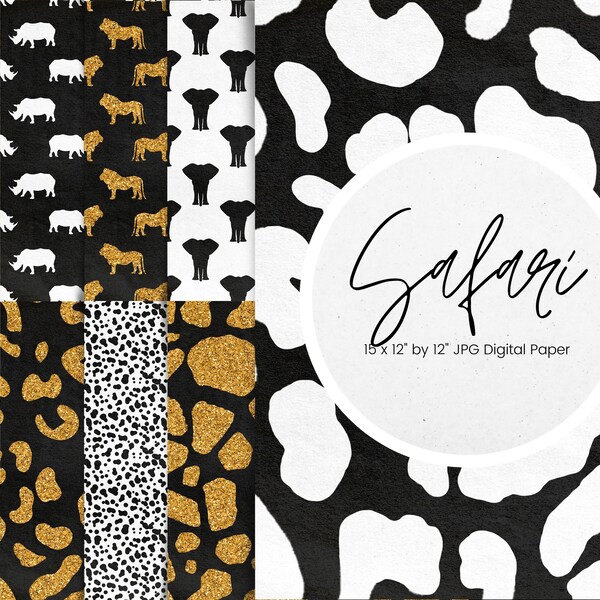 African Safari Black and White Wallpaper - Etsy