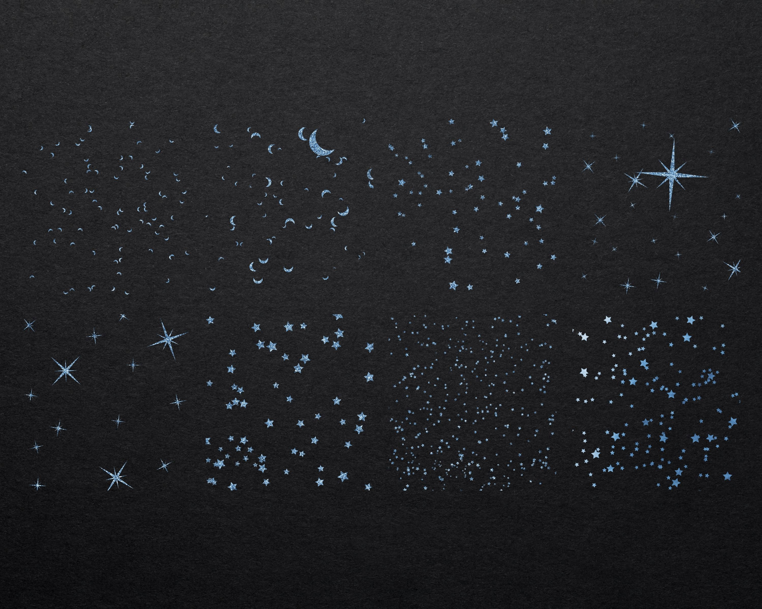 Blue Stars and Moons Overlays Blue Glitter and Foil Star | Etsy