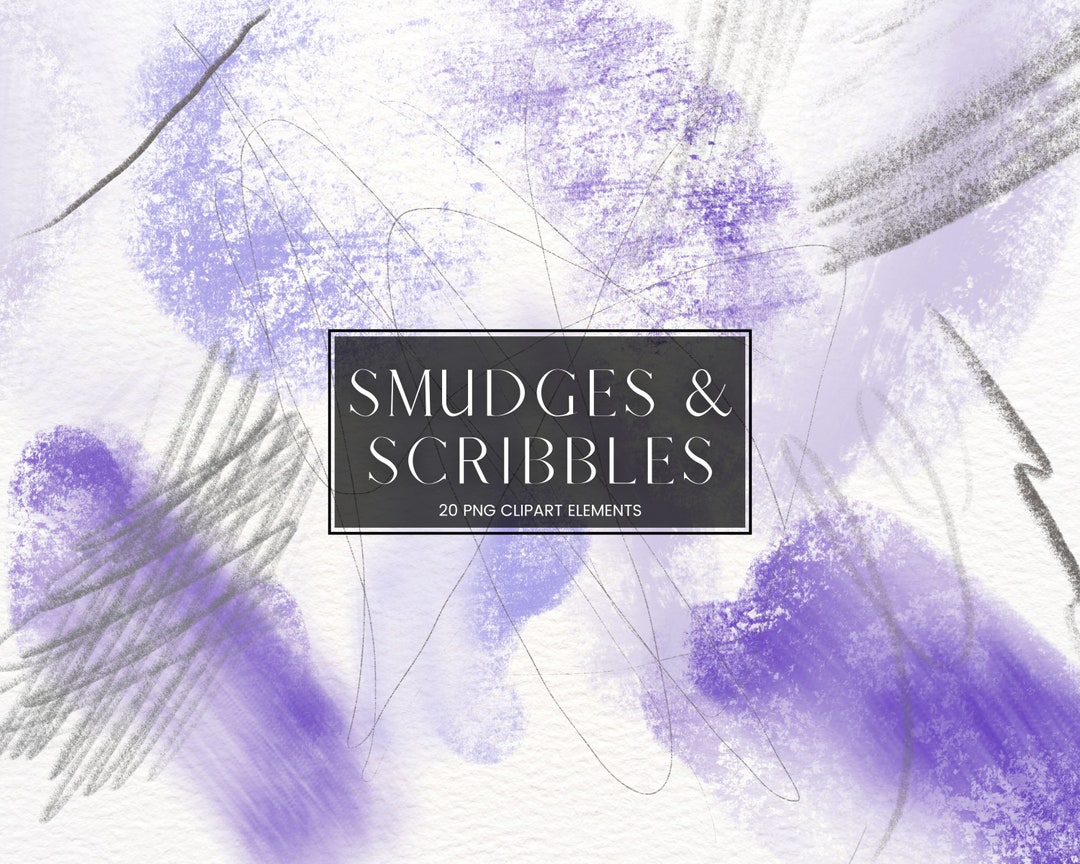 Purple Smudge and Scribble Clipart, Grey Pencil PNG Scribble Sketches ...
