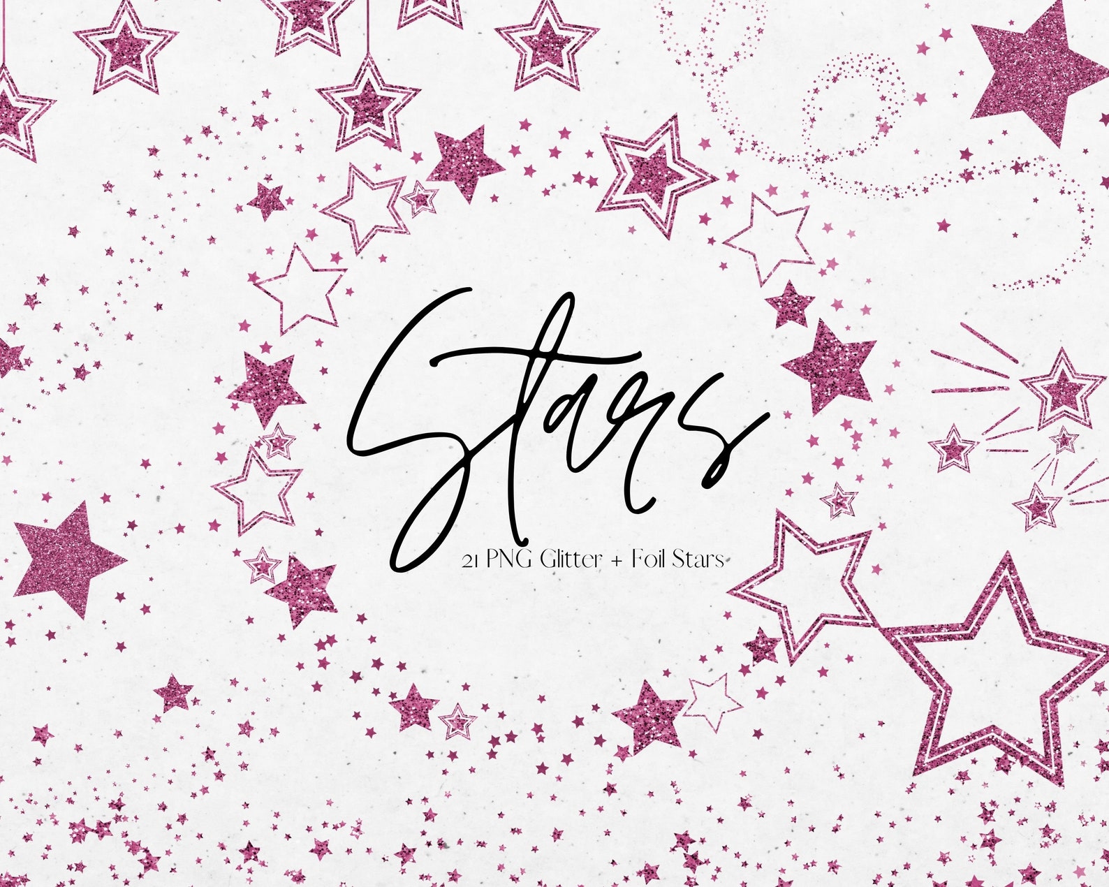 21 Rose Gold Glitter Stars Clipart Set, Pink Glitter Star Frames and ...