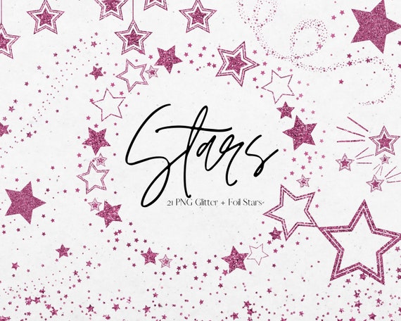 Pink Glitter Star Clip Art