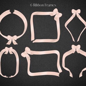 Pink Ribbon Frame Clipart, Ribbon Clipart, Pink Bow Digital Clipart ...