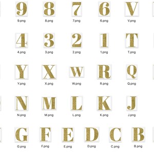 GOLD FOIL ALPHABET Digital Clipart Letters, Numbers, Printable Gold ...
