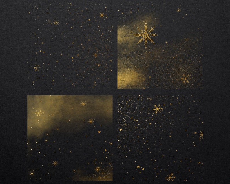 Gold Falling Winter Snow Overlay Falling Gold Foil Snow | Etsy