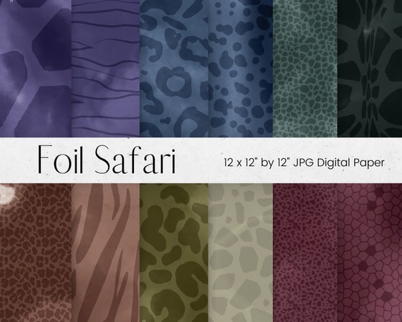 Safari Digital Paper Metal Animal Print Texture Dark Black - Etsy