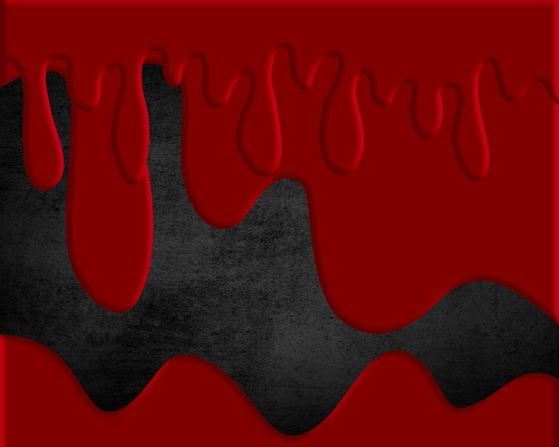Red Blood Borders Clipart Dripping Blood Border Overlays | Etsy UK