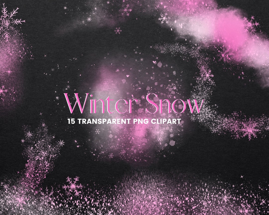 Falling Winter Snow Overlay, Falling Pink Snow Clipart, Snowflakes Clip ...