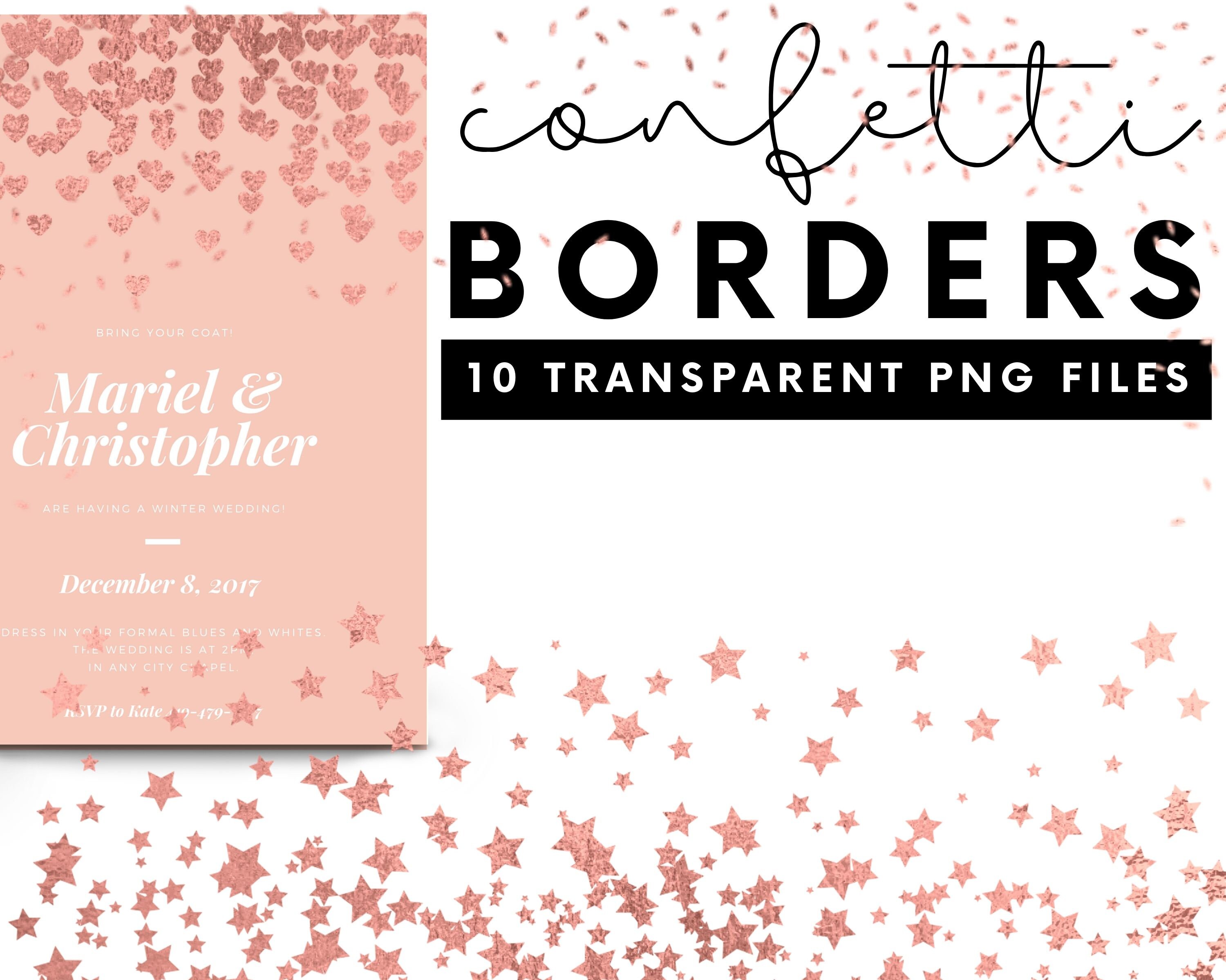 10 Rose Gold Foil Confetti Clipart Digital Overlay Commercial - Etsy