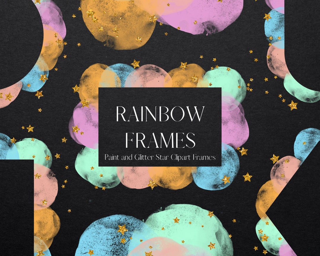 Rainbow Frames Clipart, Square, Painted Circle Borders, PNG Transparent ...