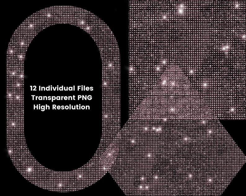 Rose Gold Mesh Shapes Clipart Sparkling Mesh Shapes Circle | Etsy