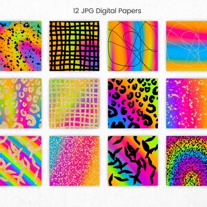 Rainbow Modern Design Digital Paper, Stripe, Fine Line Texture, Black ...