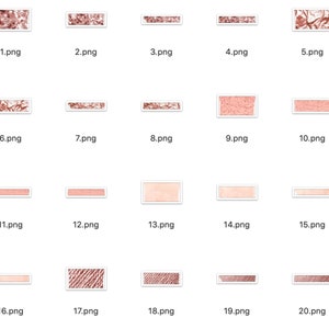 20 Rose Gold Washi Tape Clip Art Digital Washi Tape Clipart, Tape ...