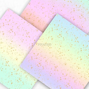Glitter Gradient Digital Paper, Rainbow Ombre Digital Pattern, Gold ...