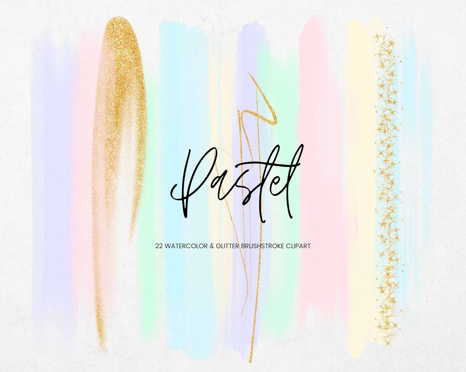 Pastel Watercolor Brush Stroke Clip Art Rainbow Transparent - Etsy