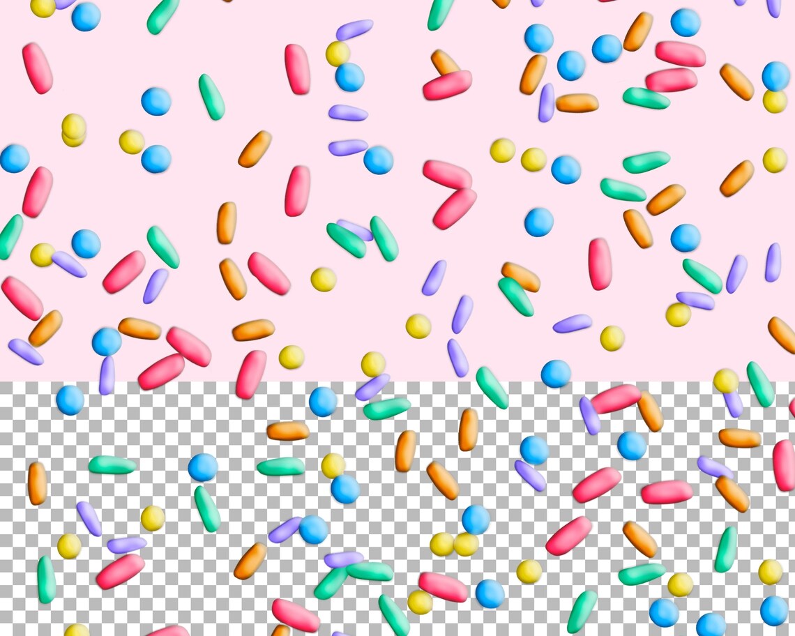 Rainbow Cake Sprinkle Overlays, PNG Donut Sprinkle Clipart, Transparent ...