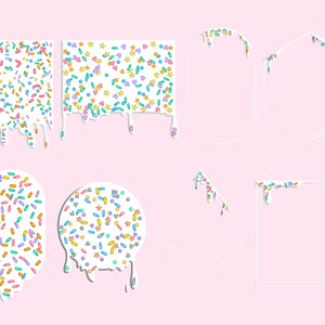 Dripping Frosting Frames With Sprinkles Clipart, Square, Circle Dipping ...