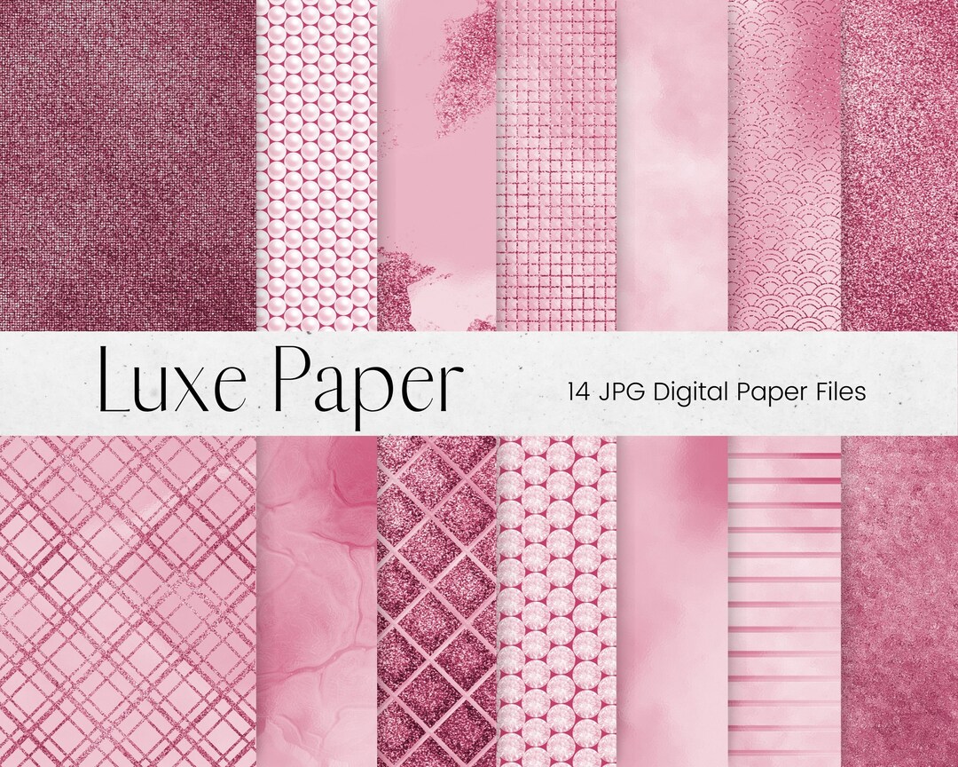 Pink Luxury Pattern Digital Paper, Diamond and Pearl Pattern, Glitter ...