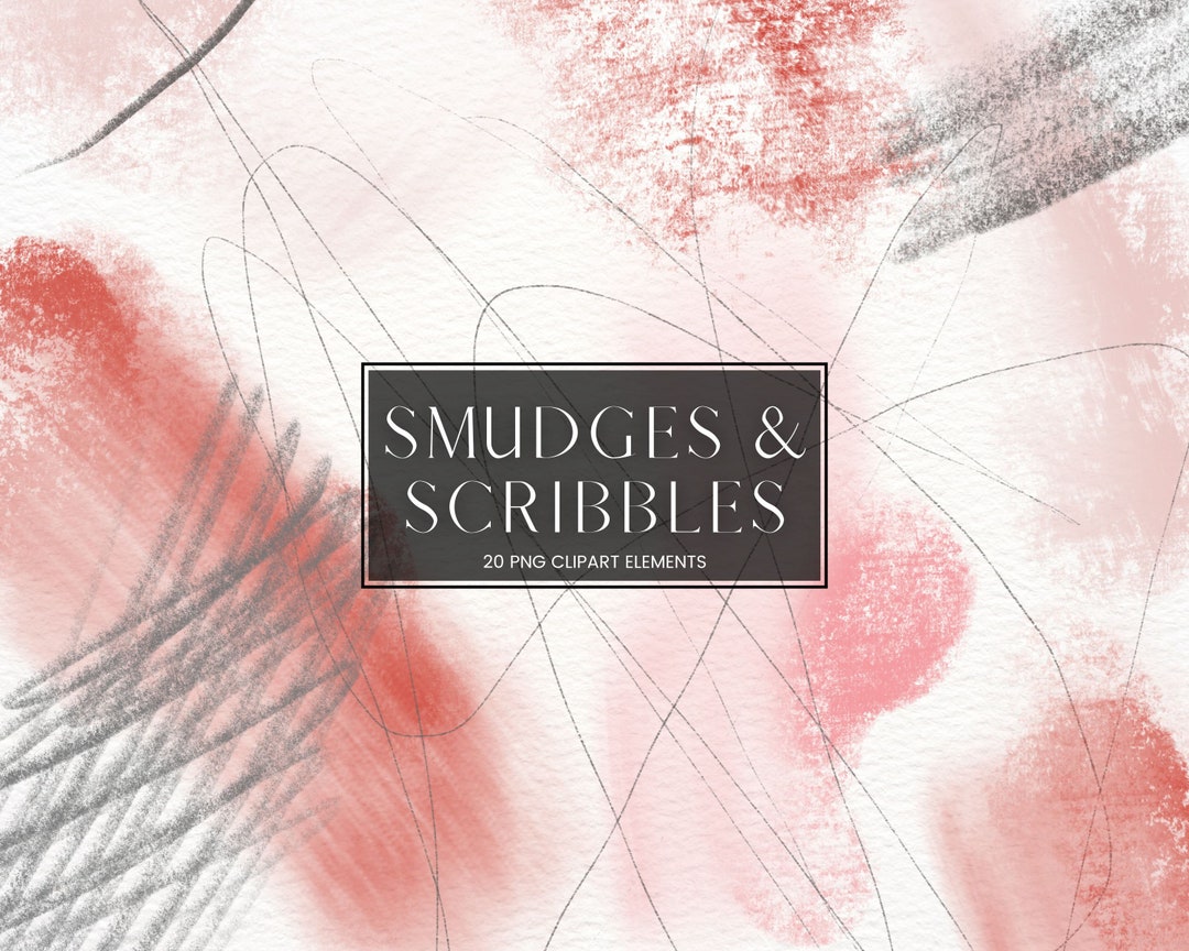 Red Smudge and Scribble Clipart, Grey Pencil PNG Scribble Sketches ...