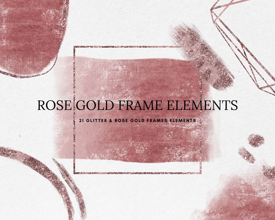 Rose Gold and Glitter Frames, Pink Glitter, Foil Frames, Rose Gold ...