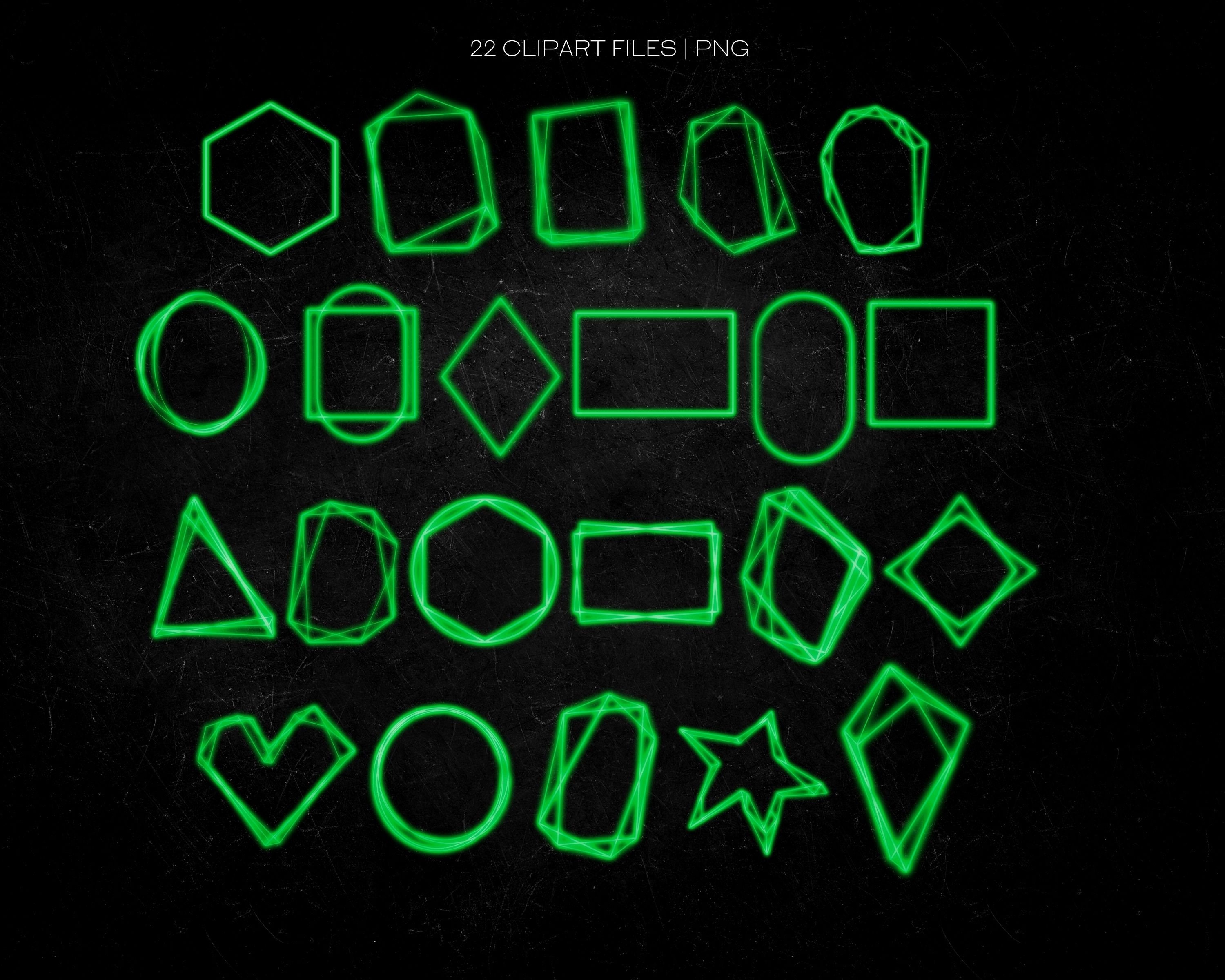 Green Neon Frame Clipart Glowing Neon Clipart Overlay - Etsy Australia