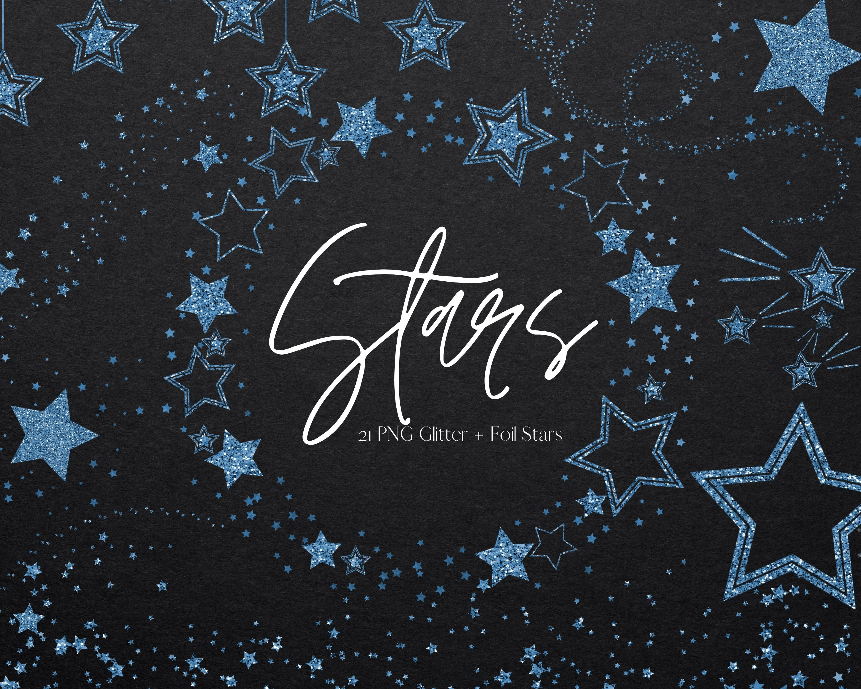 21 Blue Glitter Stars Clipart Set Blue Glitter Star Frames - Etsy