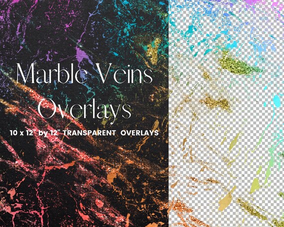 Rainbow Marble Veins Overlays Glitter and Foil Marble - Etsy UK