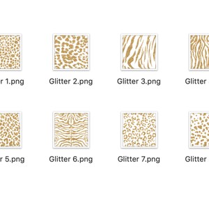 16 Gold Glitter and Foil Animal Print Pattern Overlays, Tiger, Leopard ...