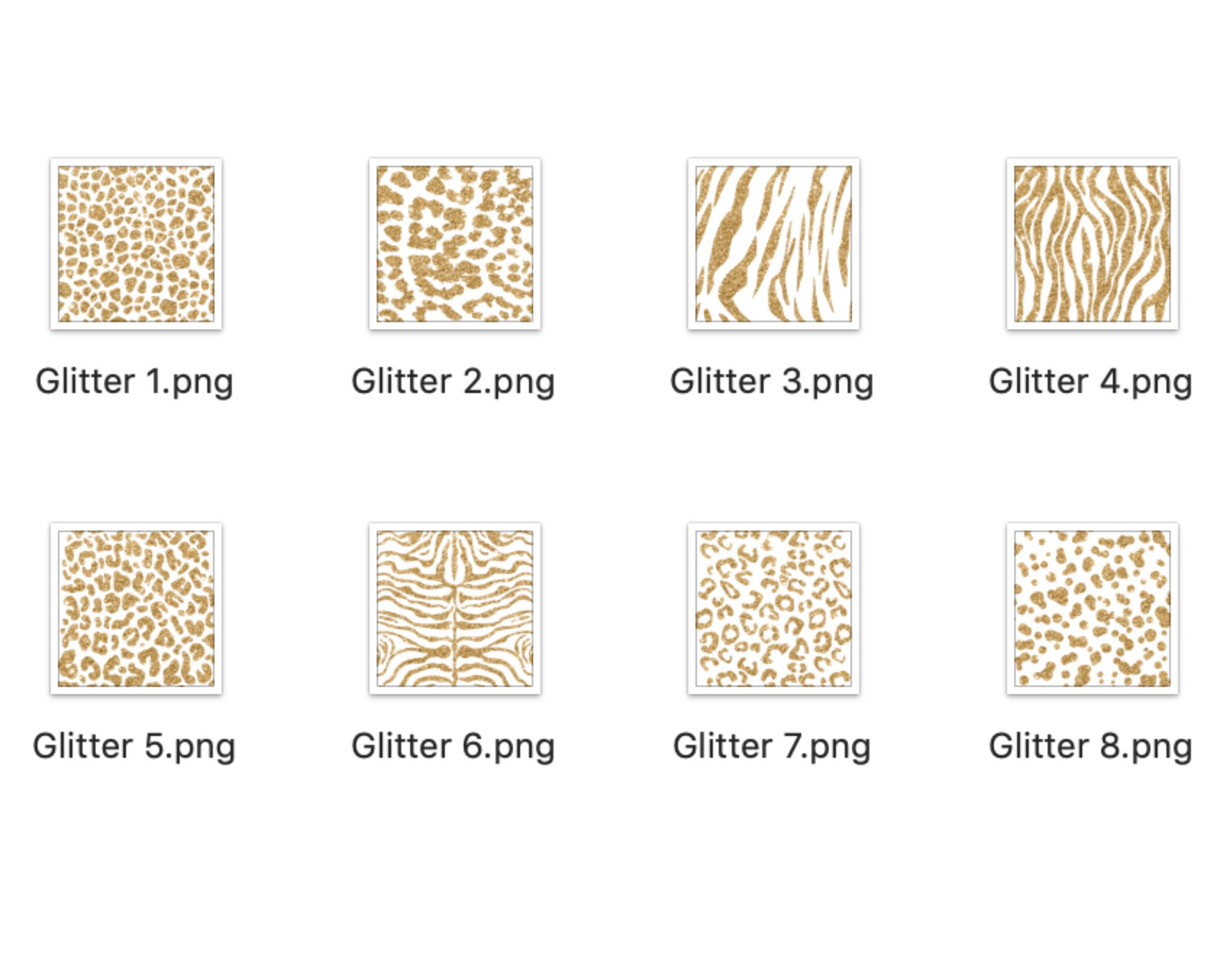 16 Gold Glitter and Foil Animal Print Pattern Overlays Tiger | Etsy