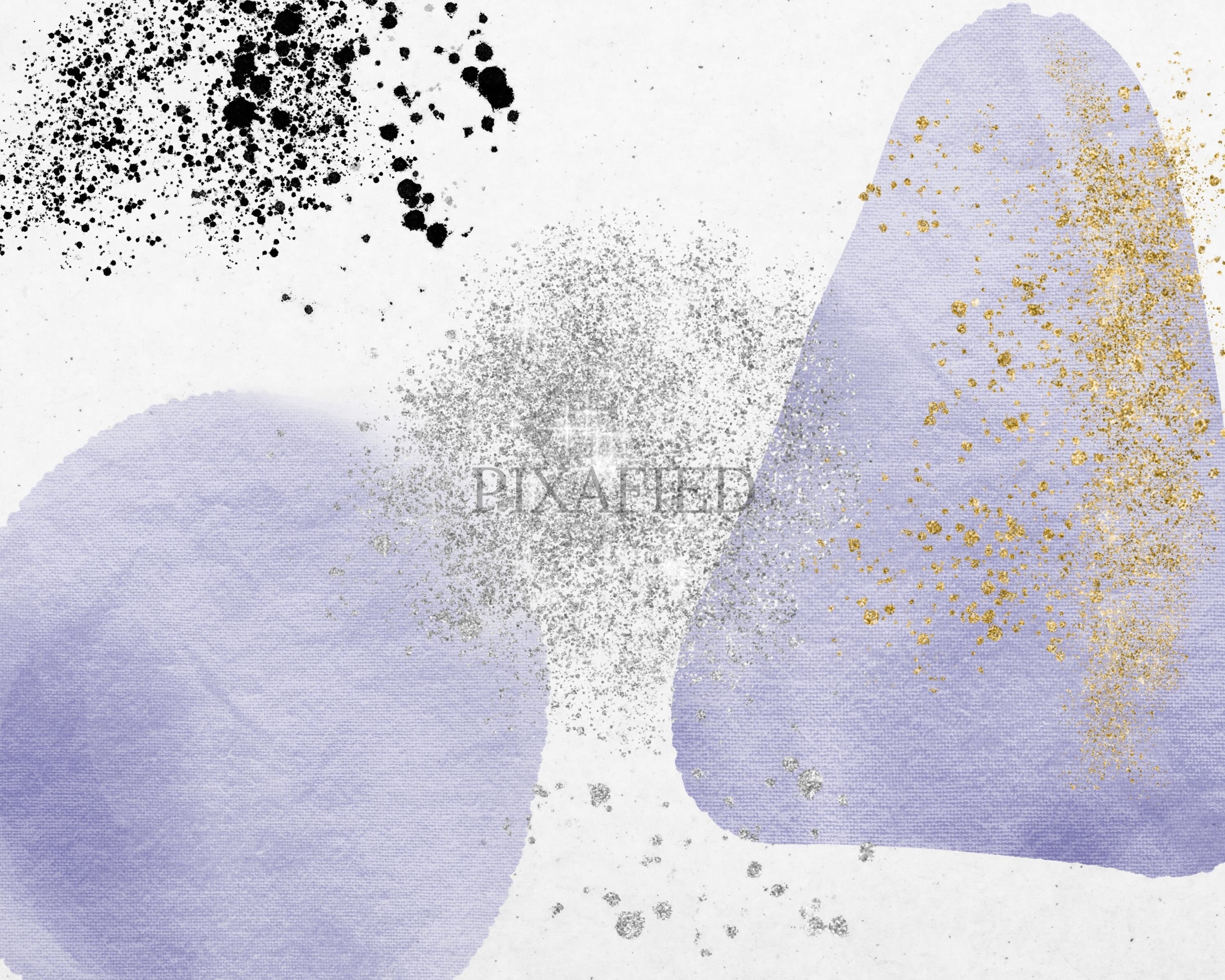 Purple Watercolor Brush Stroke Clip Art PNG Gold Glitter - Etsy UK