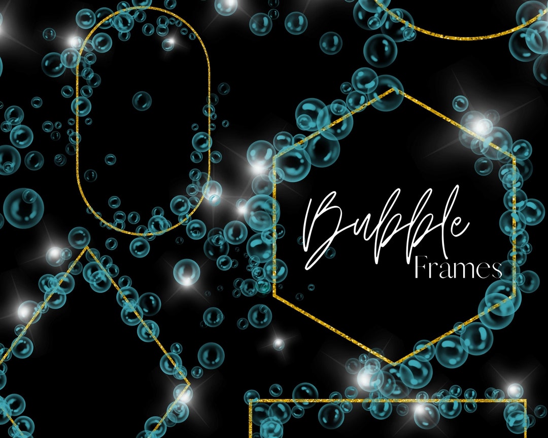 Sparkling Blue Soap Bubble Frame Clipart, Bubble Clip Art, Transparent ...