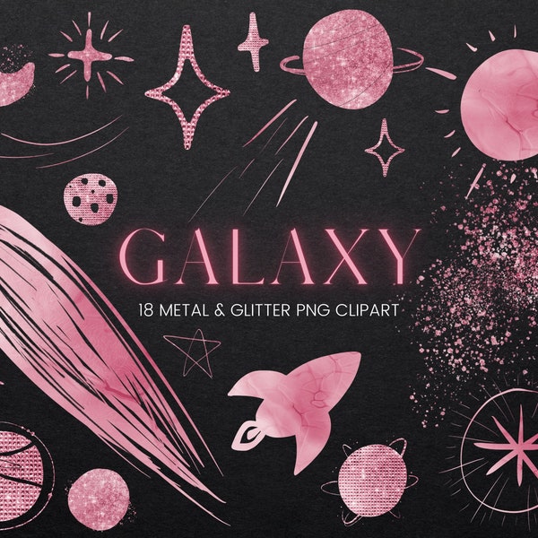 Glitter Planet Clipart - Etsy