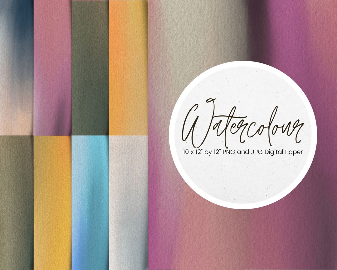 Watercolour Digital Paper, Painted Watercolour Textures, Modern Painted ...