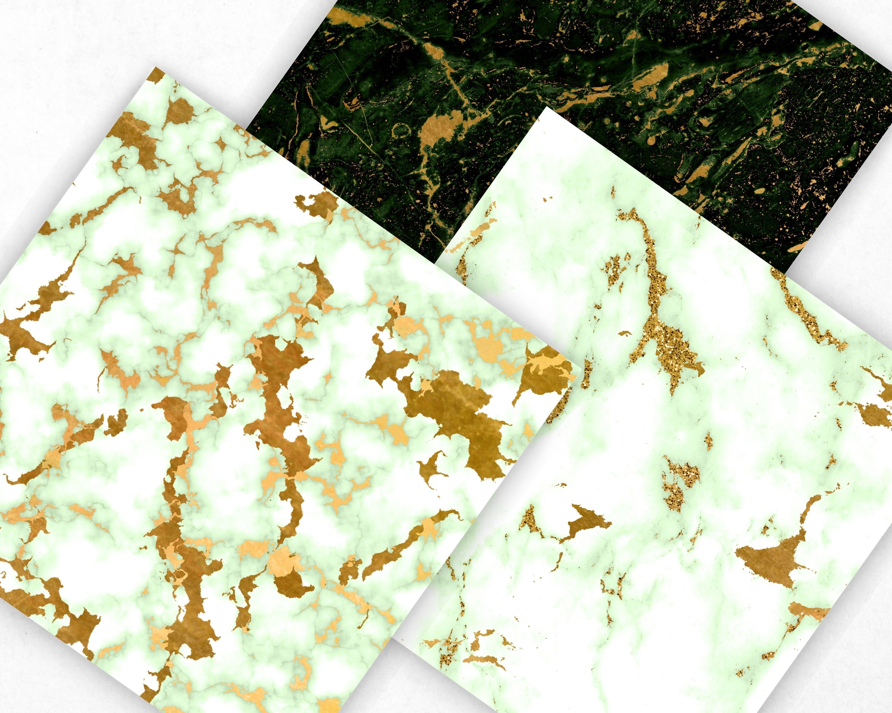 Green Marble Pattern Digital Paper, Emerald, Glitter, Black, White ...