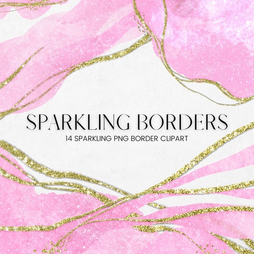 Pink/gold Watercolor Agate Clipart: Digital PNG Clip Art - Etsy