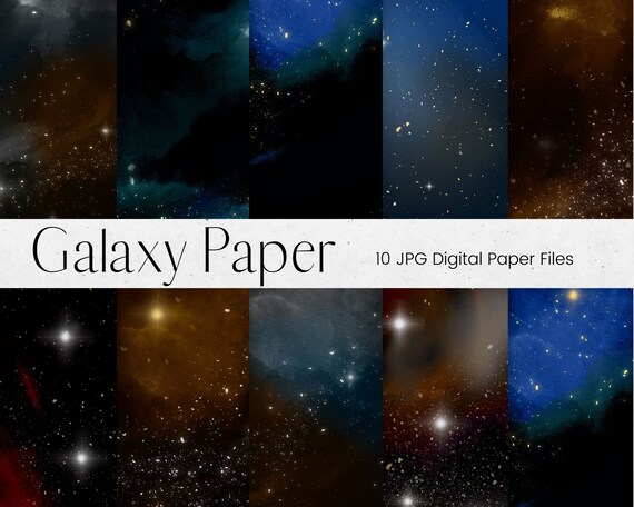 Galaxy Digital Paper Pattern Watercolour Celestial Scrapbook | Etsy