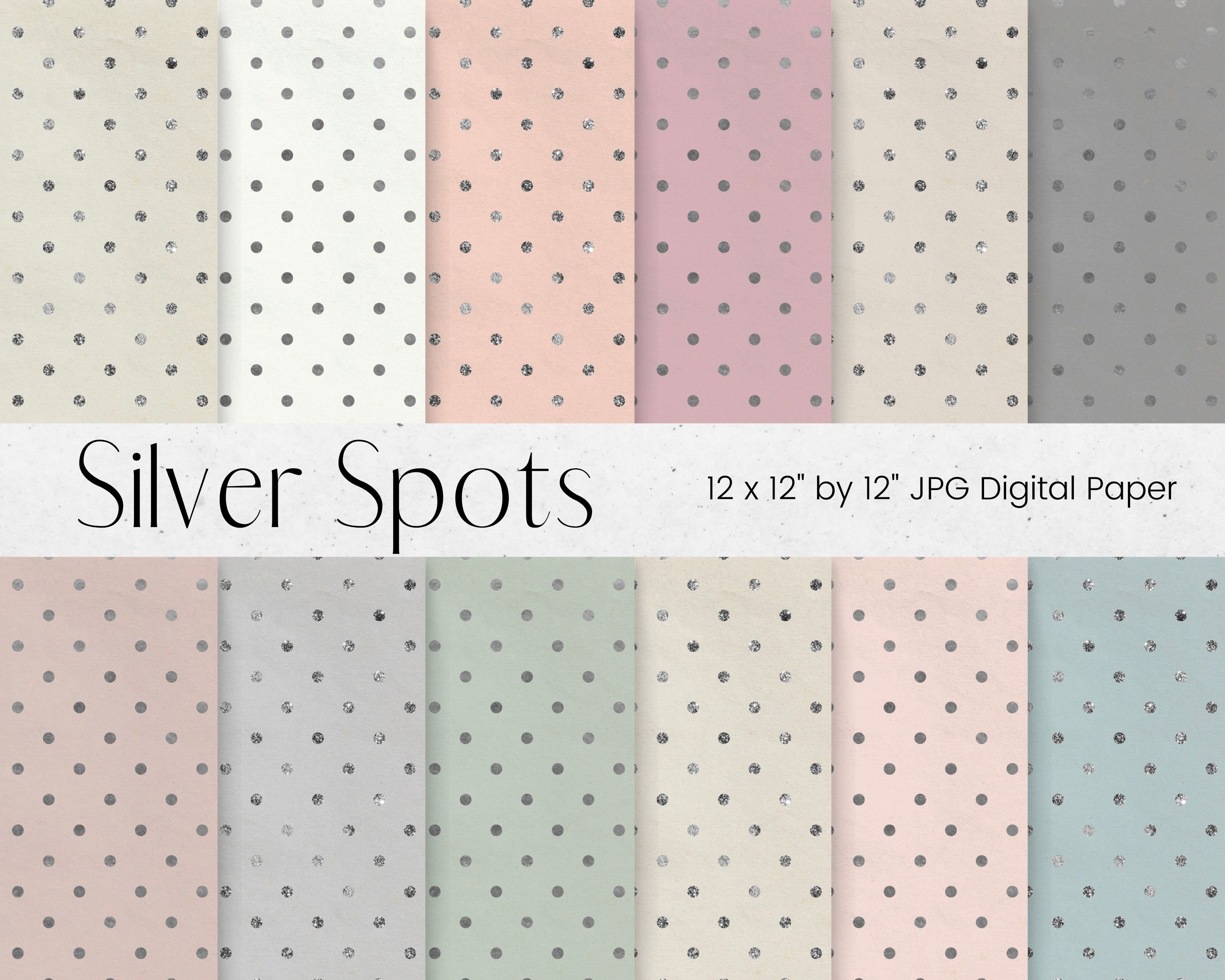 Silver Dots Pattern Digital Paper Pink Beige Paper Silver - Etsy